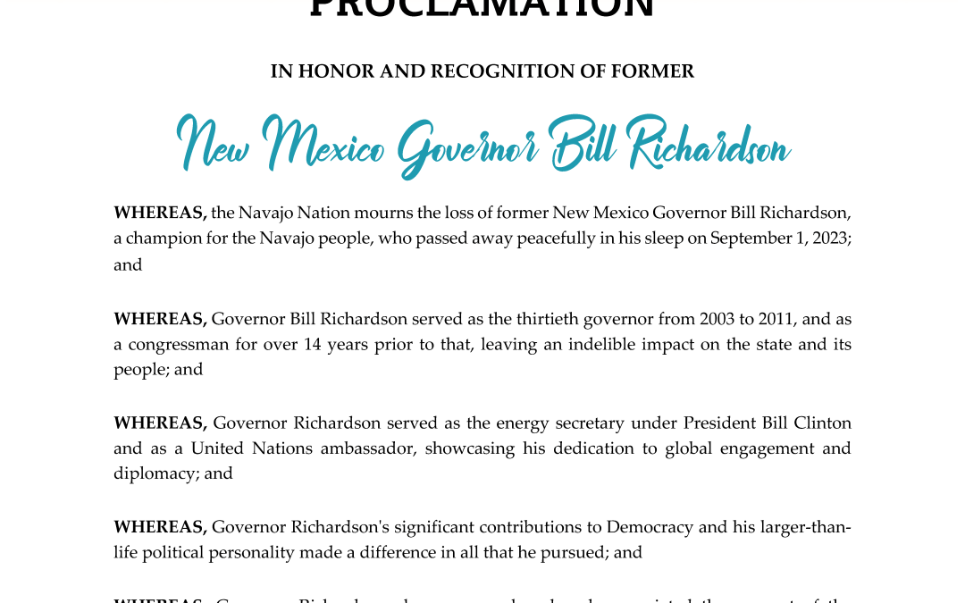Proclamation: In Honor and Recognition of Former New Mexico Governor ...