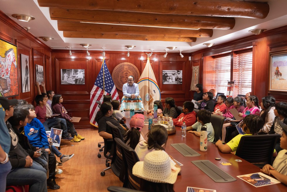 Little visitors with loud voices came to visit President Buu Nygren as ...